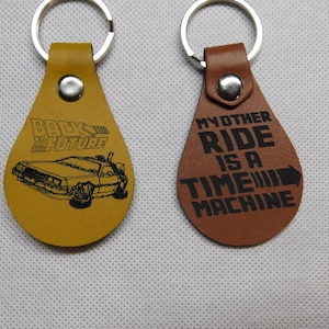 Laser Engraved Back to the Future PU Leather Keychain - Etsy