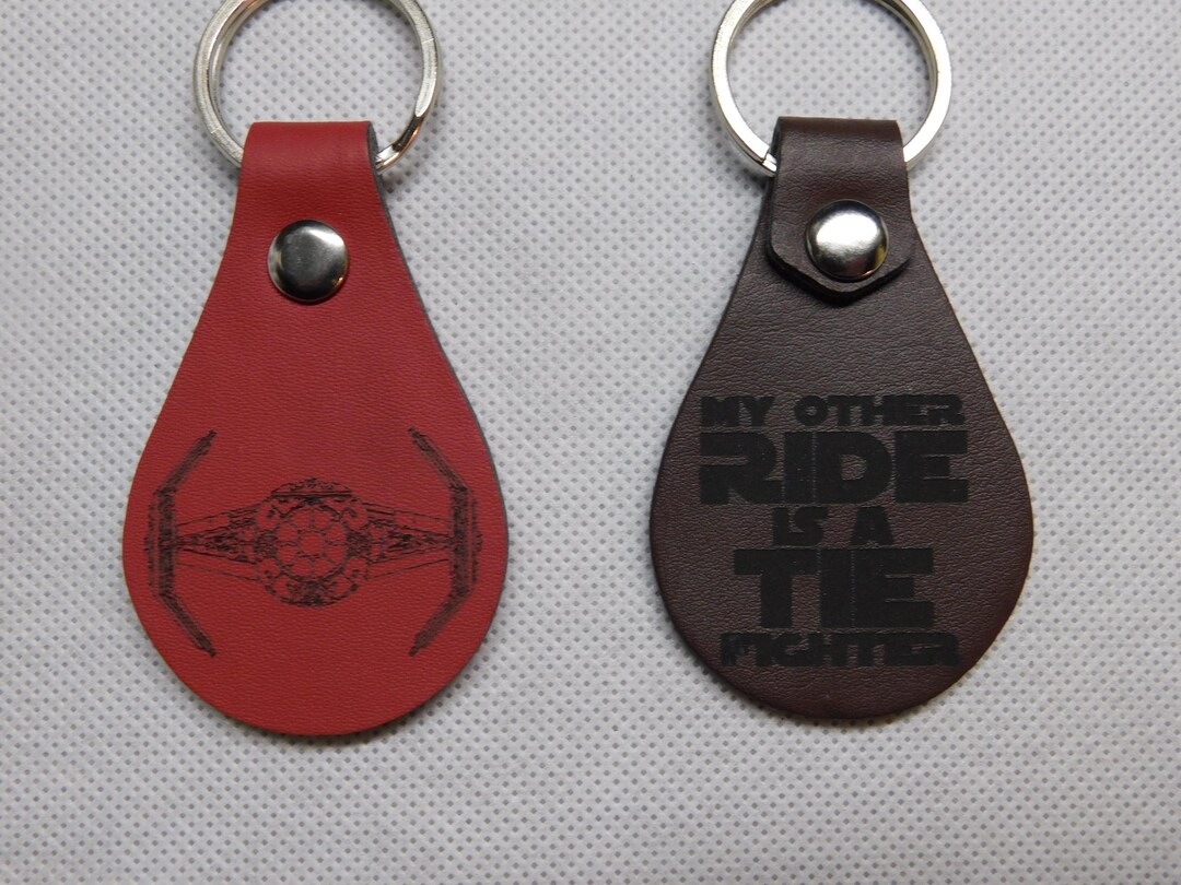 Laser Engraved Star Wars Tie Fighter PU Leather Keychain - Etsy