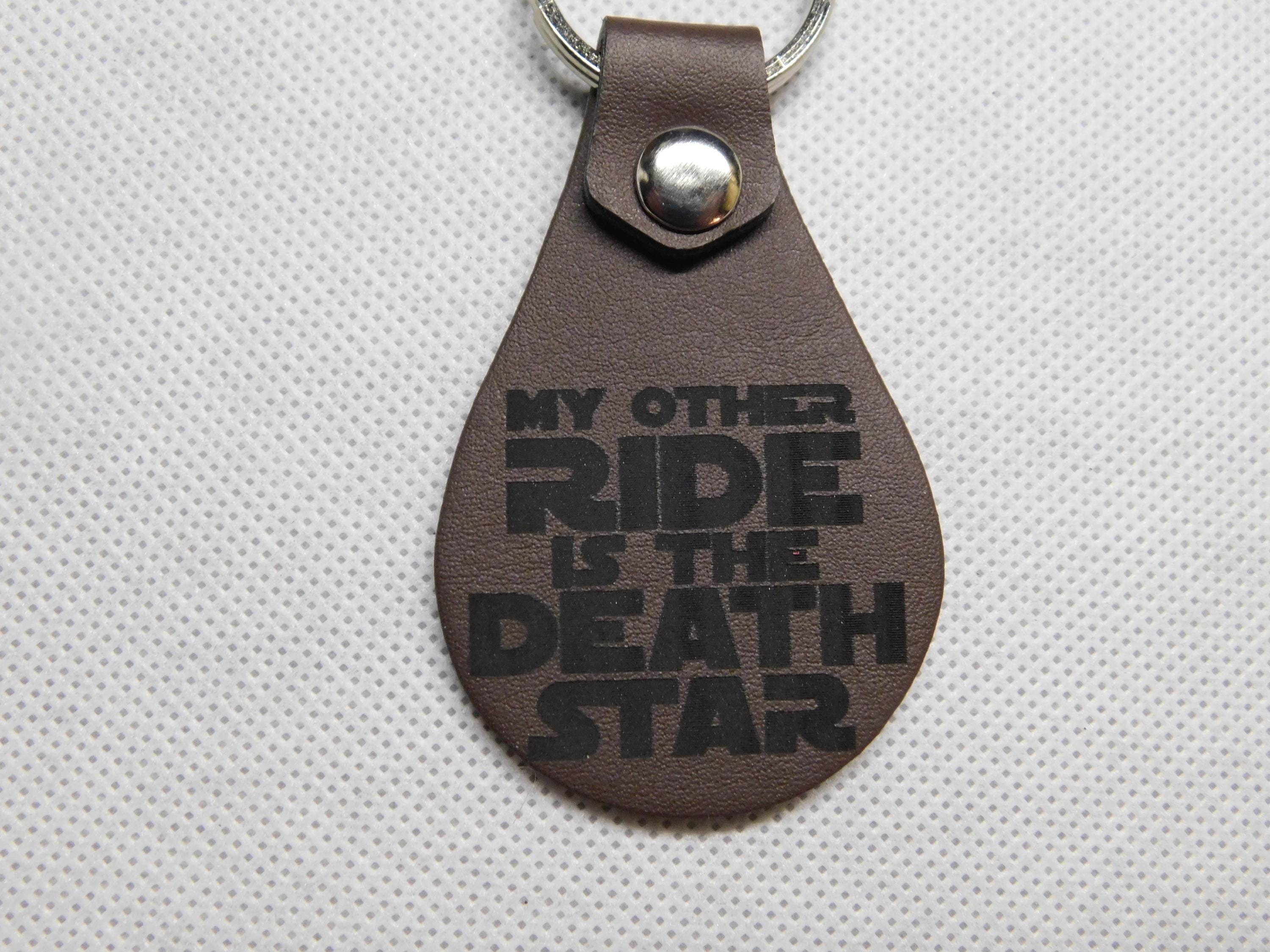 Laser Engraved Star Wars Death Star PU Leather Keychain - Etsy