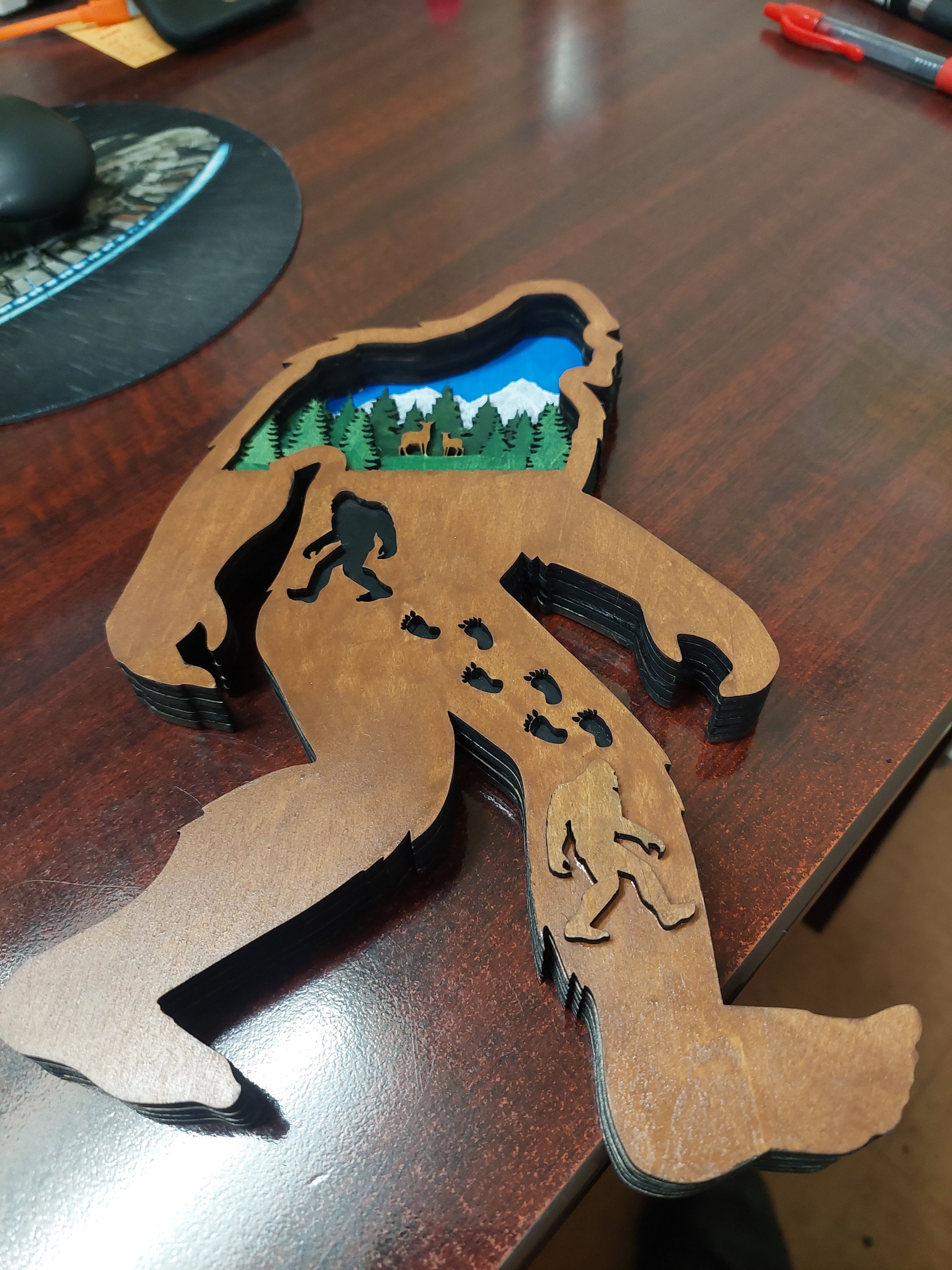 Bigfoot Layered Laser Cut Display - Etsy