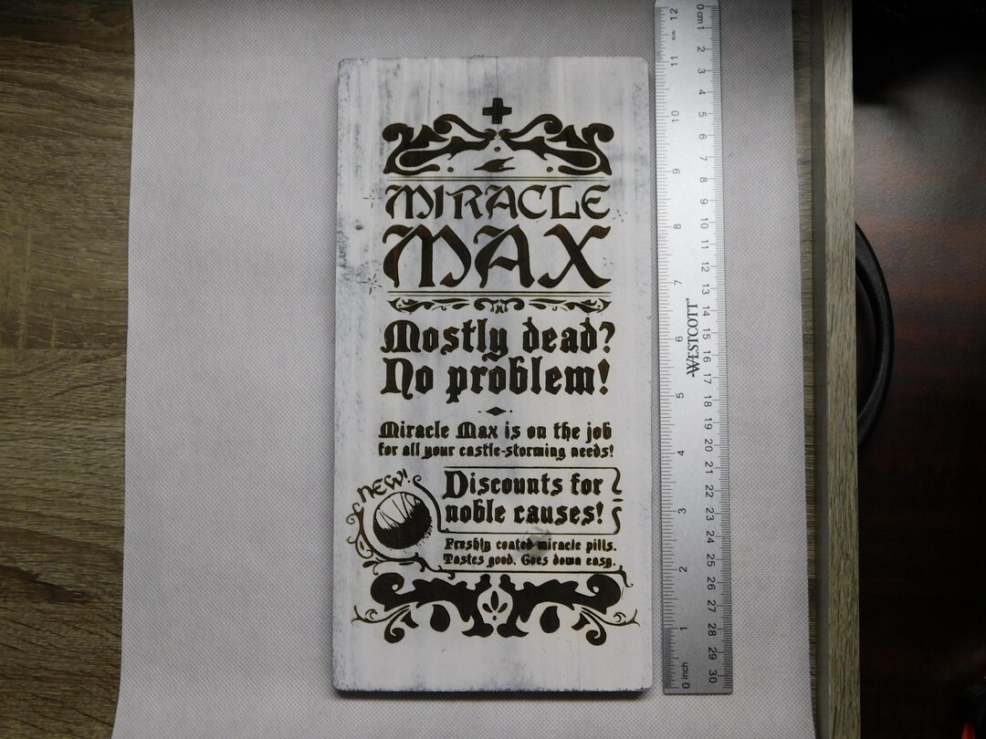 Laser Engraved Princess Bride Miracle Max Sign - Etsy