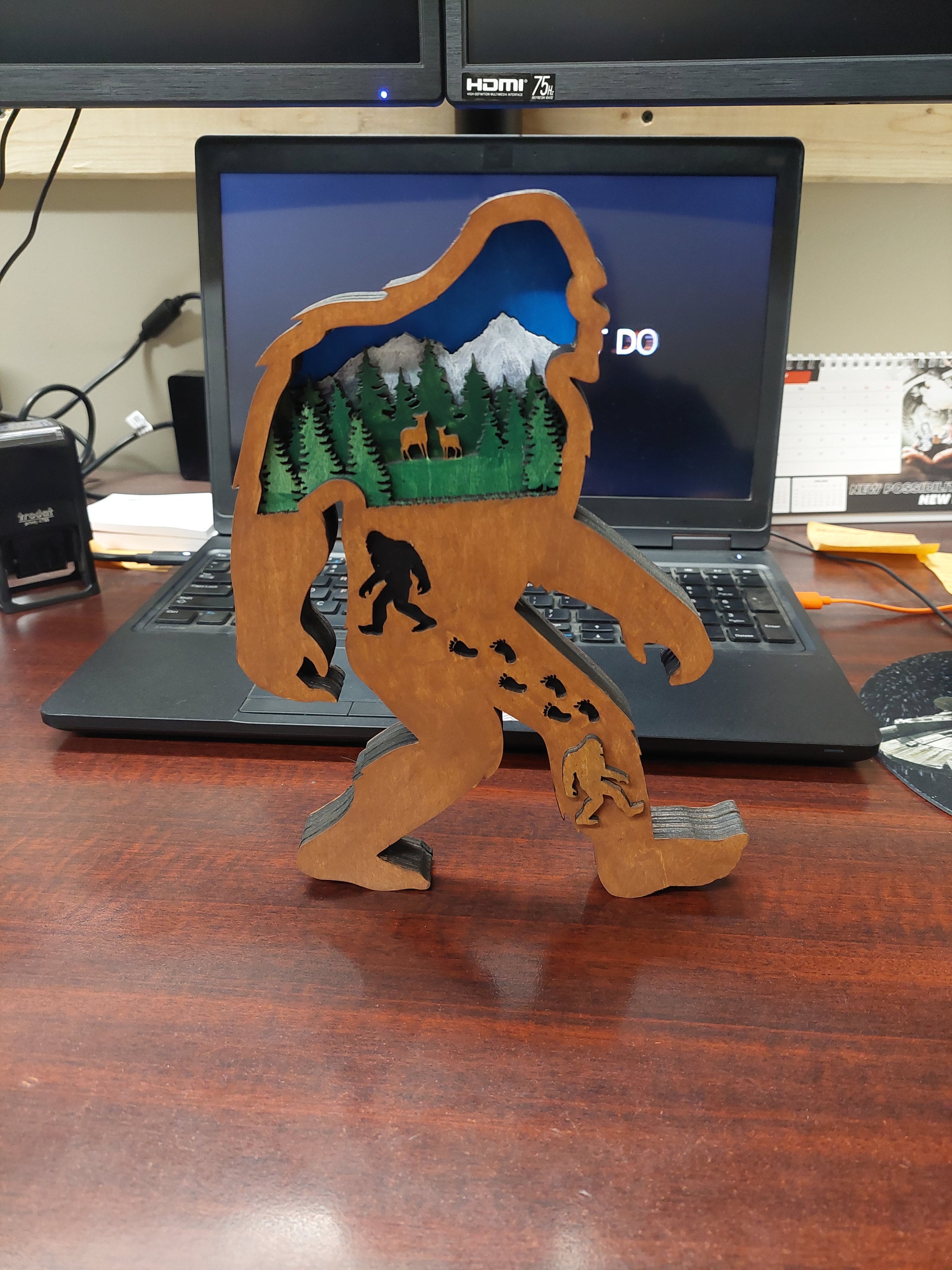 Bigfoot Layered Laser Cut Display - Etsy