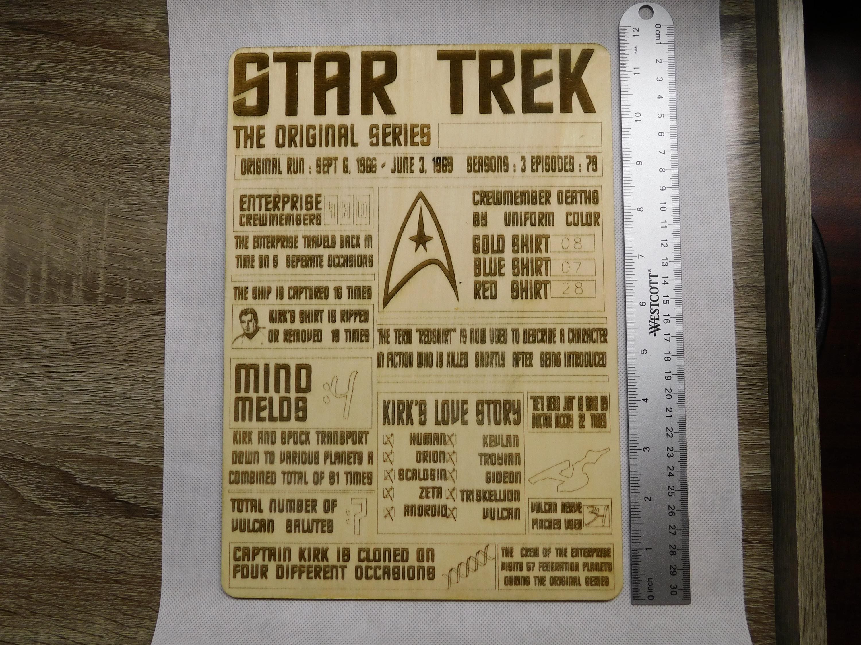 Laser Engraved Star Trek Facts Sign - Etsy