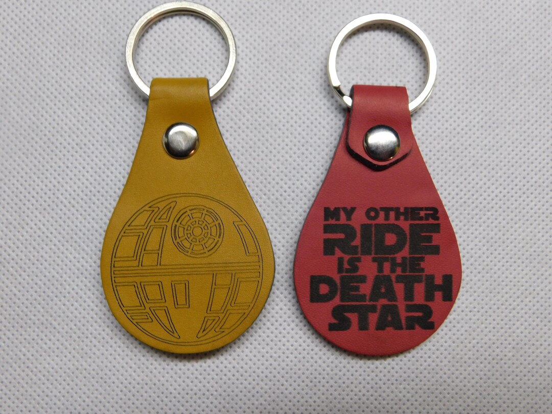 Laser Engraved Star Wars Death Star PU Leather Keychain - Etsy