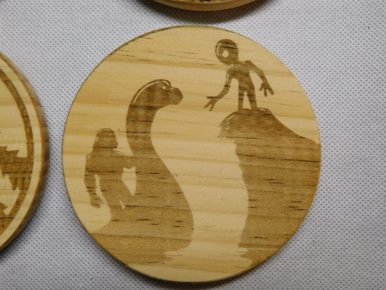 Laser Engraved Wooden Cryptid Coaster Set - Etsy