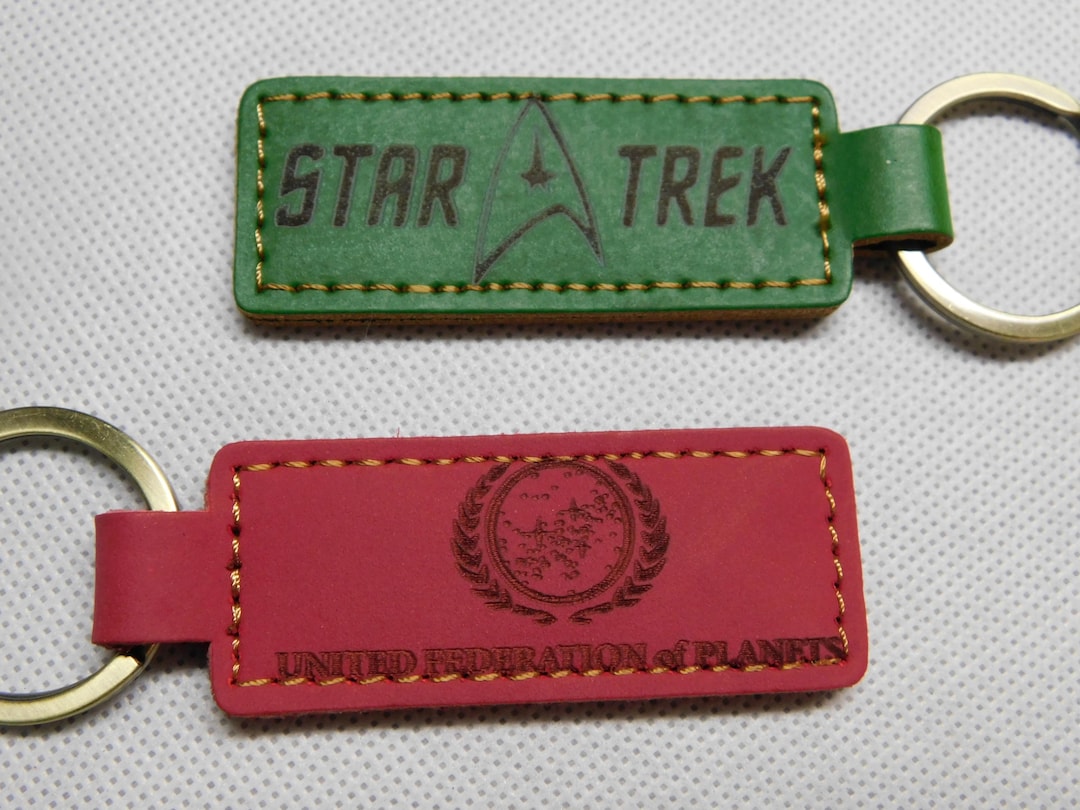 Laser Engraved Star Trek Leather Keychain - Etsy