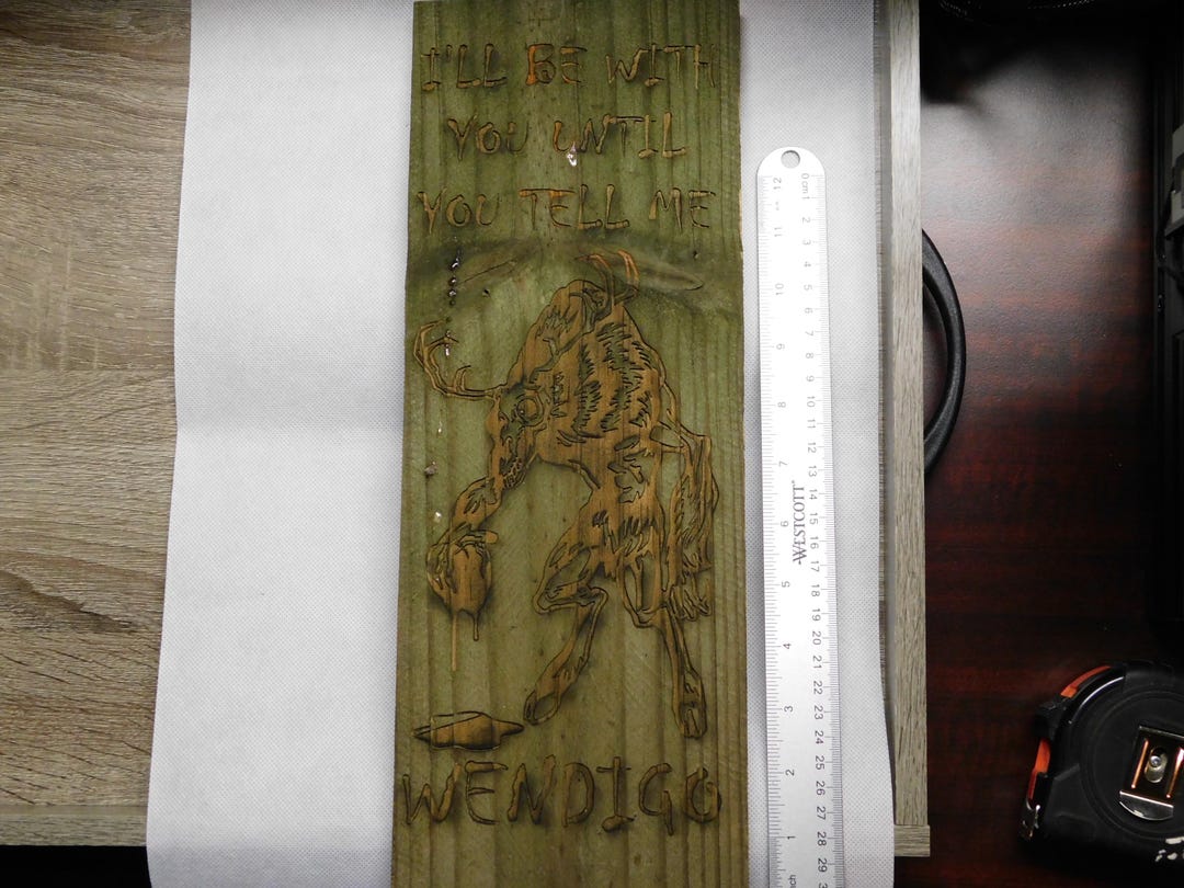 Laser Engraved Wendigo Sign - Etsy