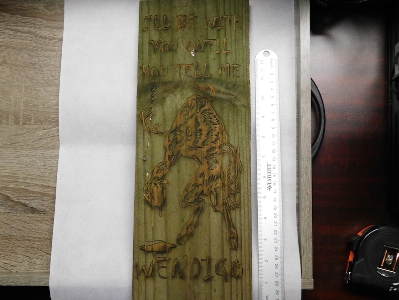 Laser Engraved Wendigo Sign - Etsy