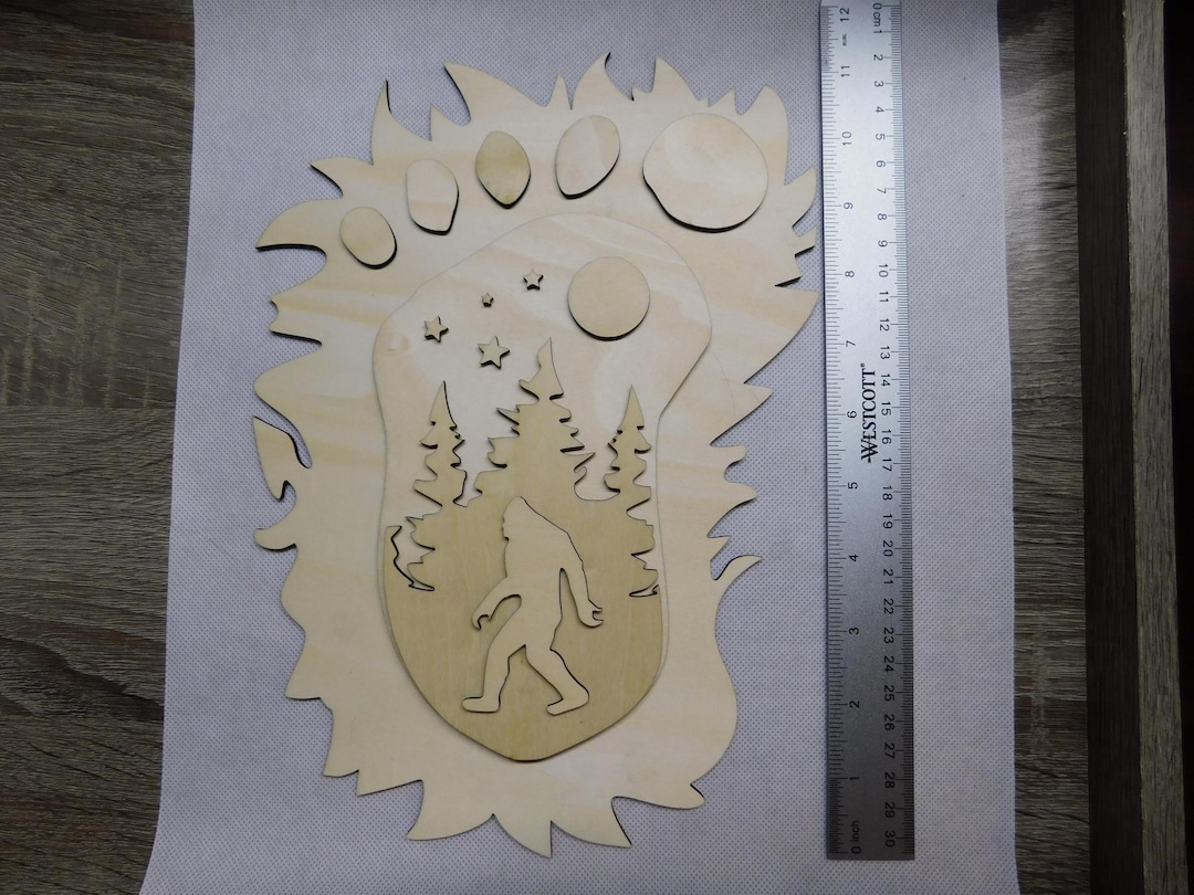 Layered Laser Cut Bigfoot Footprint Display - Etsy
