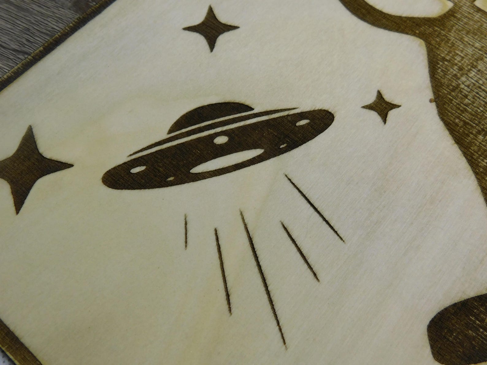 Laser Engraved Stay Weird Alien Sign - Etsy