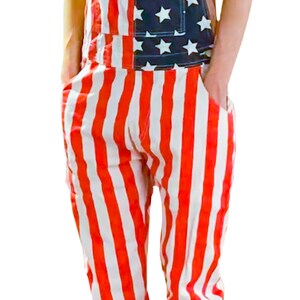 American Flag Overalls Stylish Slim Fit 4th of July Women's Overalls ...