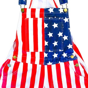 American Flag Overalls Stylish Slim Fit 4th of July Women's Overalls ...