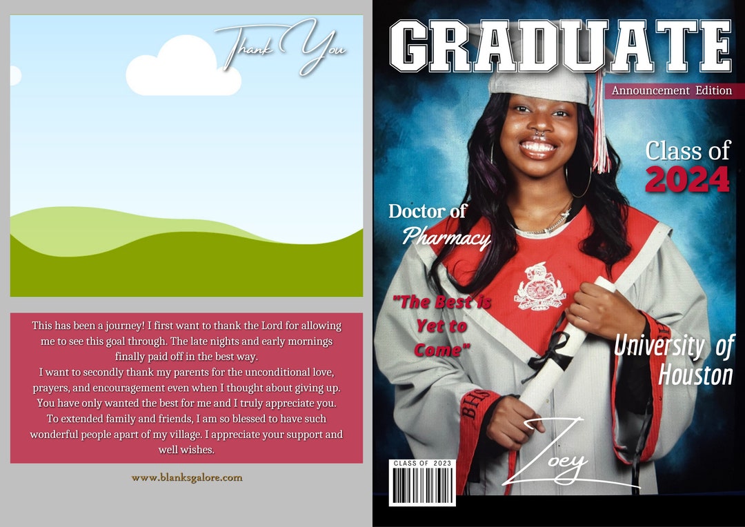 EDITABLE GRADUATION MAGAZINE - Etsy