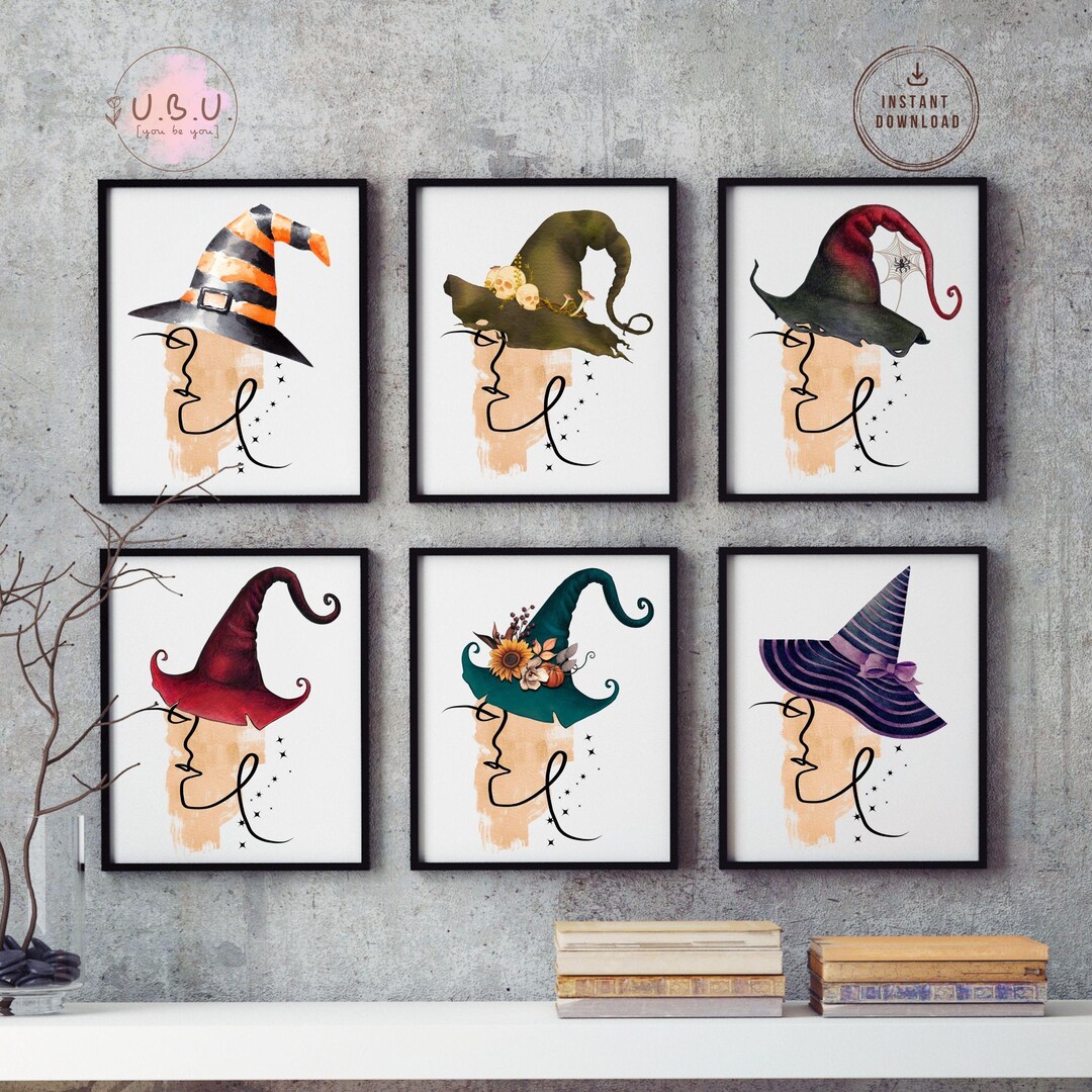 6-in-1 Pointy Witch Hats Bundle for Halloween Decor FREE Printable PNG ...