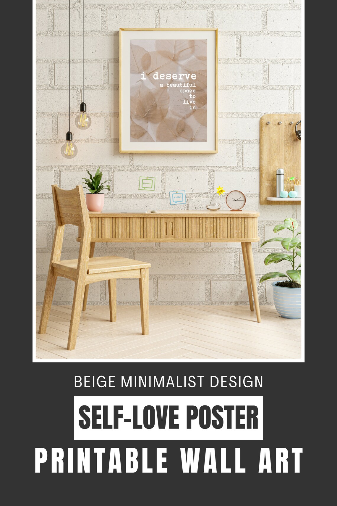 Encouragement, Self-love Poster, Beige Minimalist, Inspirational Wall ...