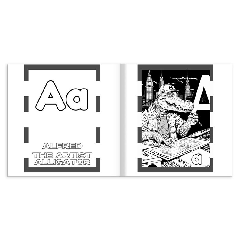 Coloring Book, Abc Book, Animal Print - Etsy