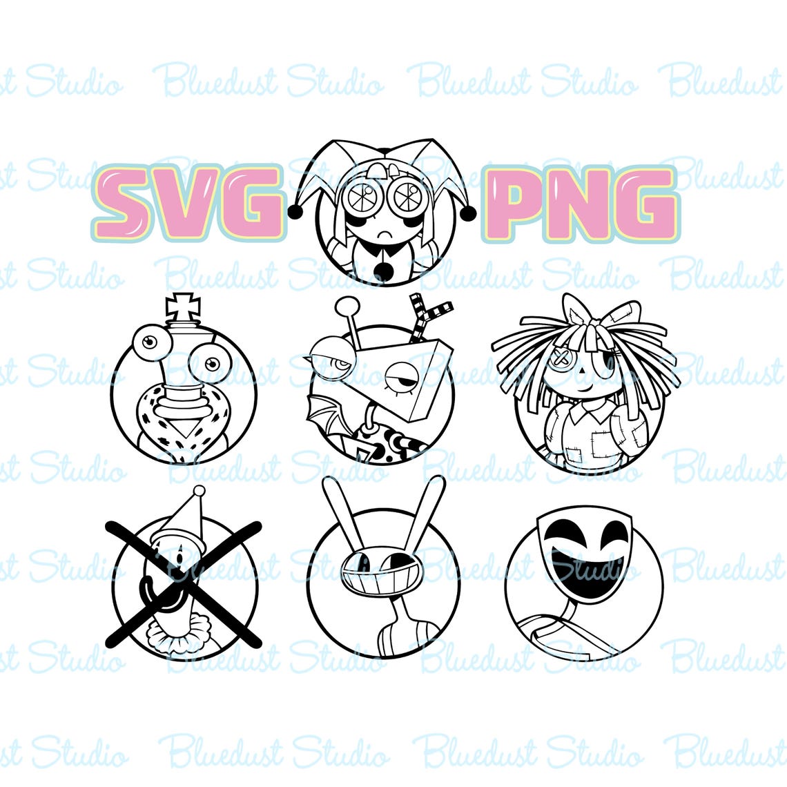 Digital Download the Amazing Digital Circus SVG+PNG 28 Files, Jax ...