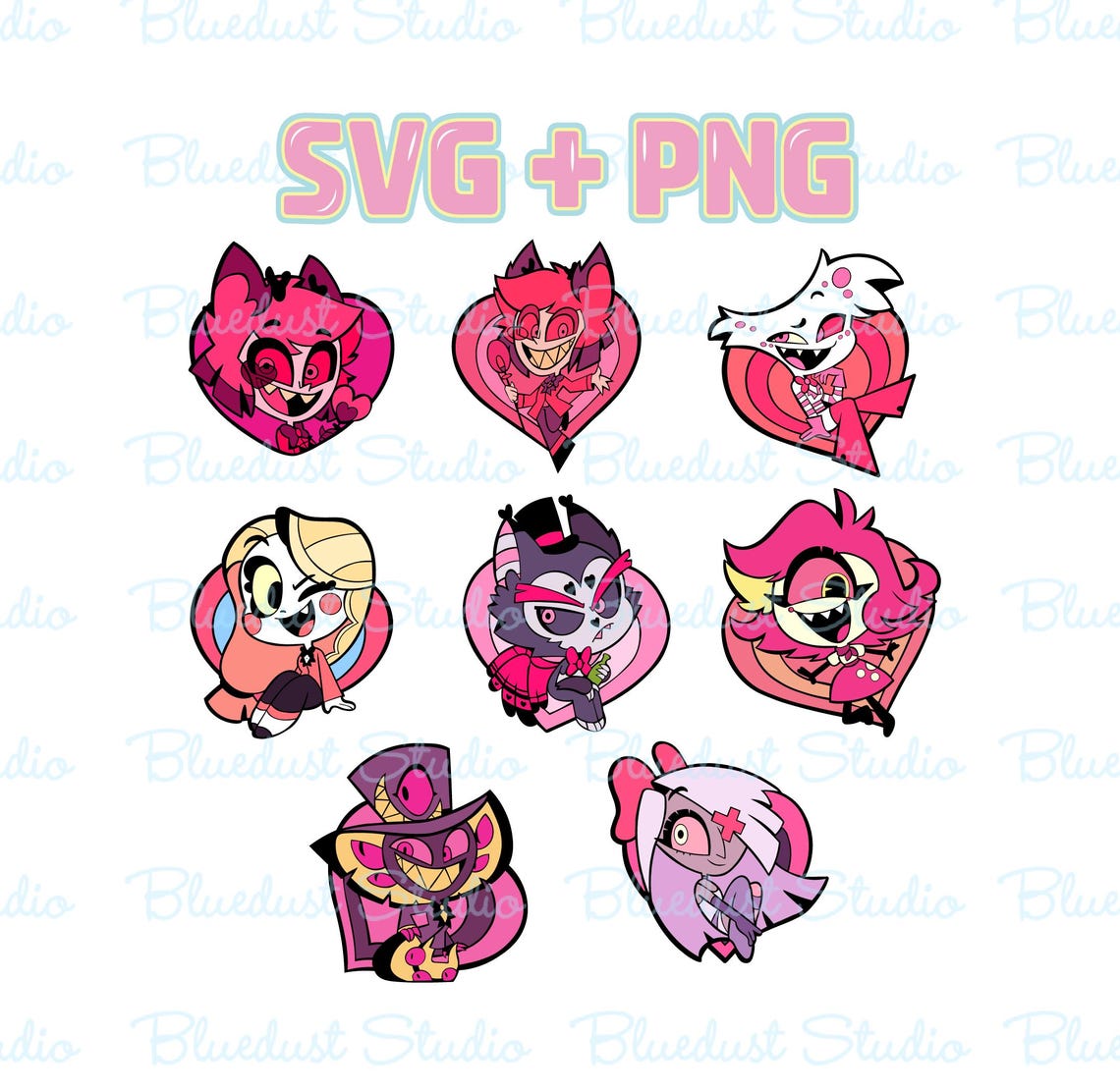 Digital Download Hazbin Hotel SVG + PNG, Alastor, Angel Dust, Husk ...