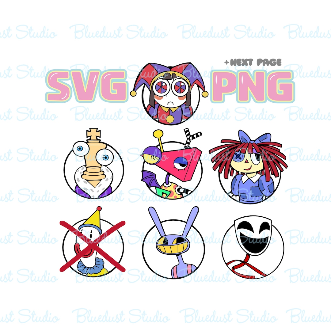 Digital Download the Amazing Digital Circus SVG+PNG 28 Files, Jax ...