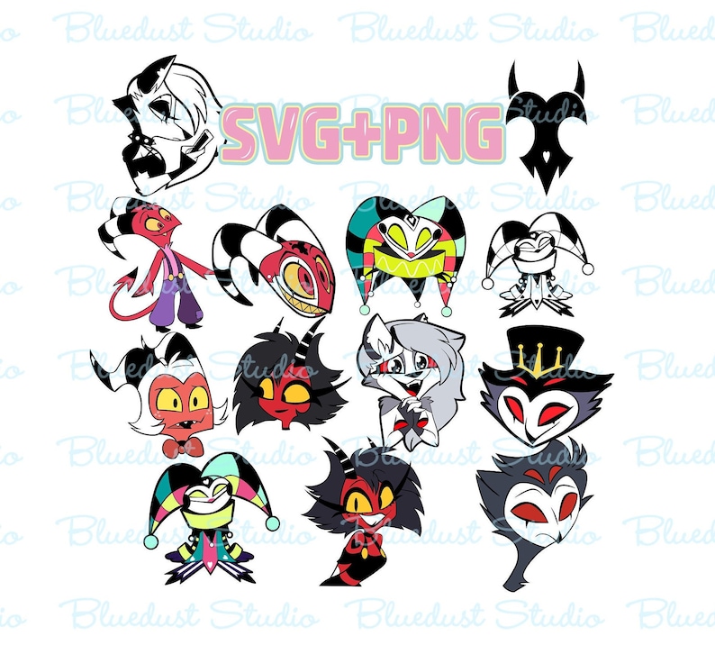 Digital Download Helluva Boss SVG+PNG, Fizzarolli, Stolas, Moxxie ...