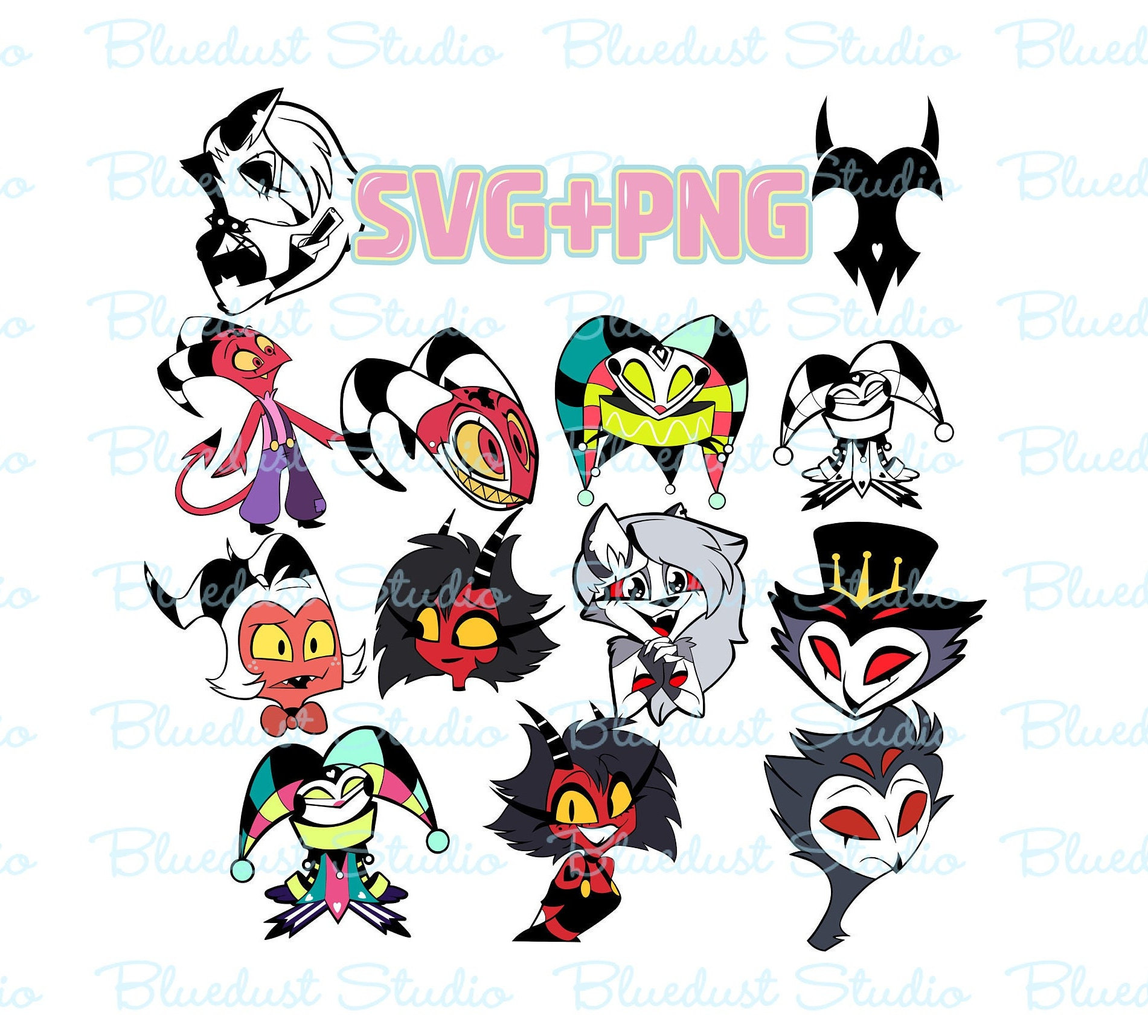 Digital Download Helluva Boss SVG+PNG, Fizzarolli, Stolas, Moxxie ...