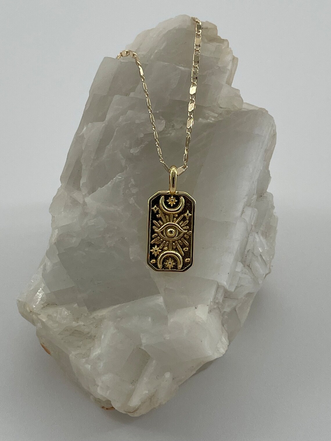 Gold Celestial Evil Eye Charm Necklace - Etsy