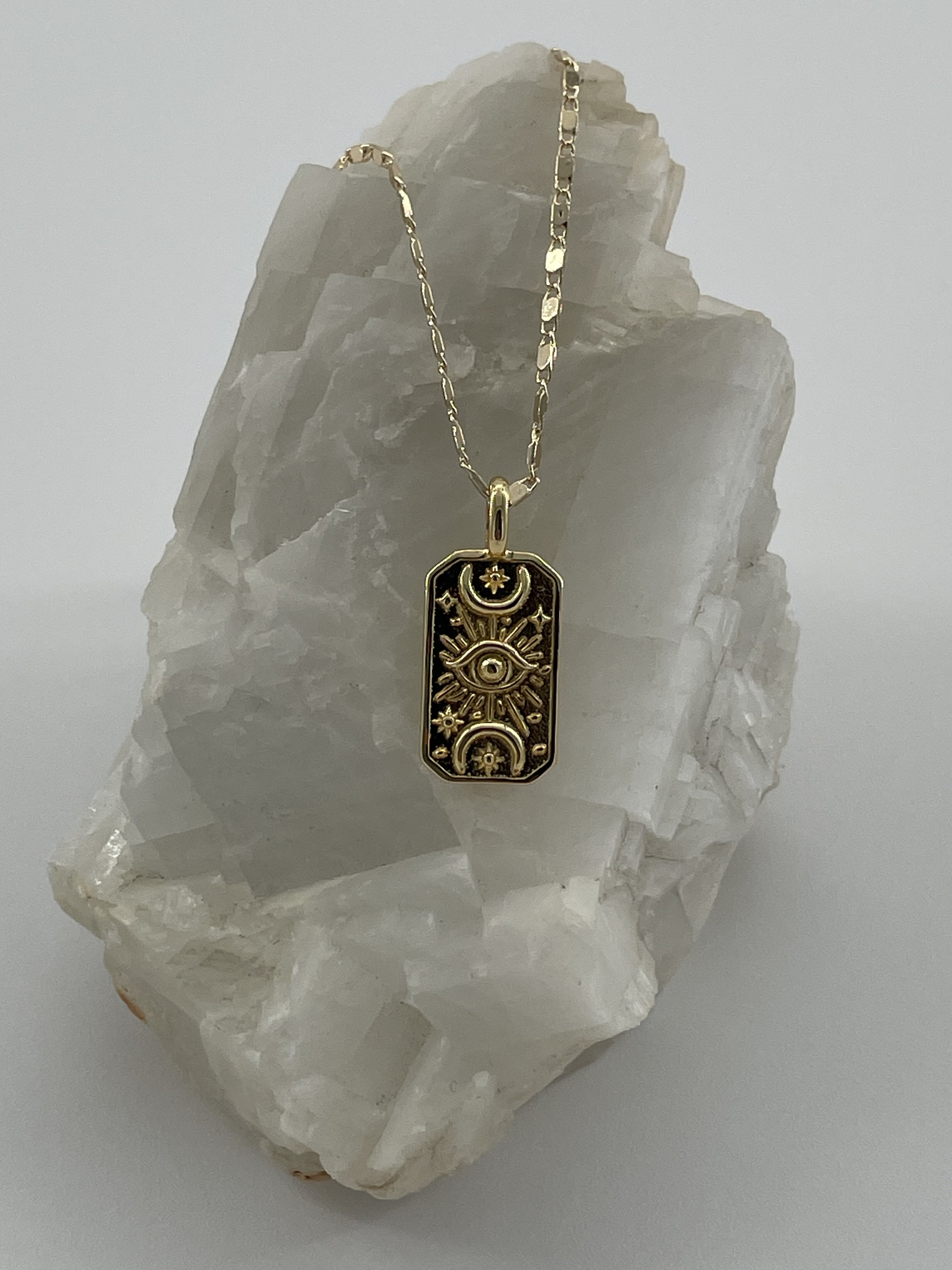 Gold Celestial Evil Eye Charm Necklace - Etsy