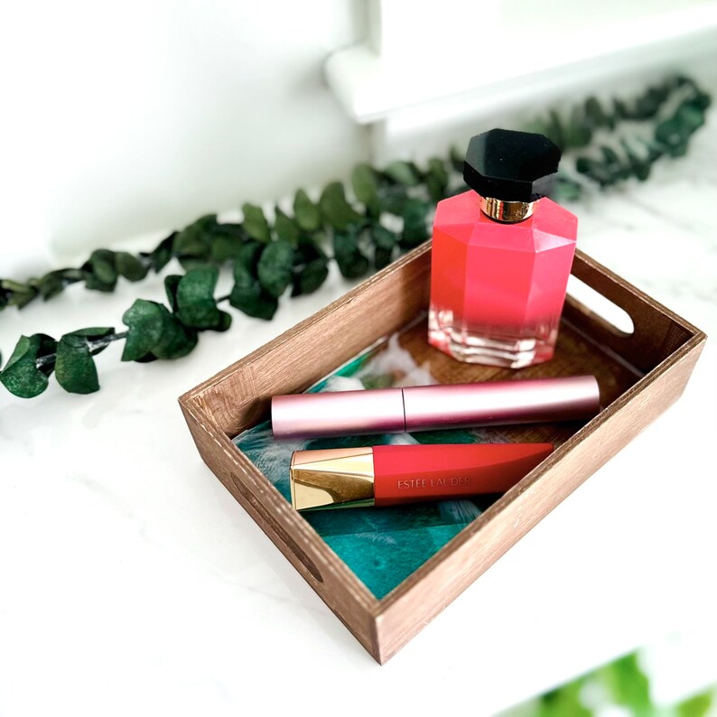 Wood Ocean Wave Mini Serving Tray Trinket Tray Jewelry Tray Jewelry ...