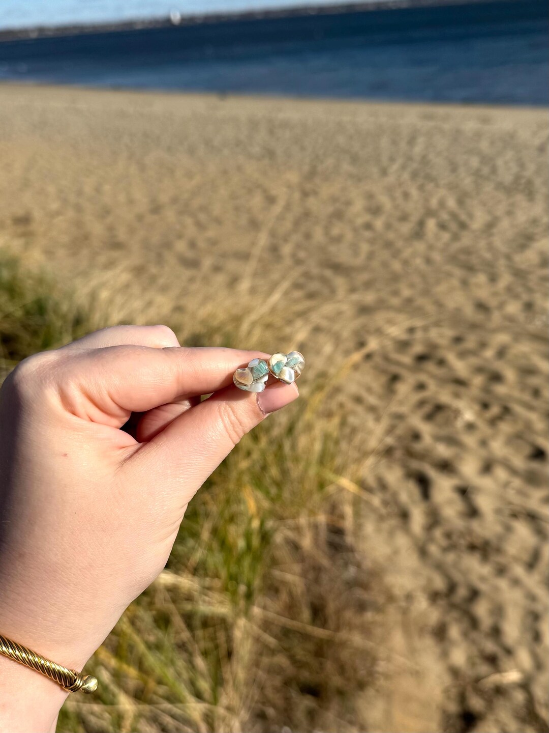 Seashell and Adventurine Stud Earrings Healing Crystals Stones Crushed ...