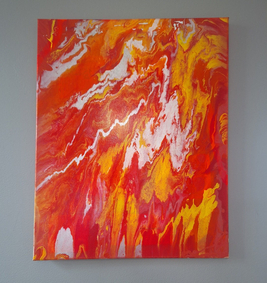 Acrylic Pour Drip No. 2 Liquid Fire - Etsy