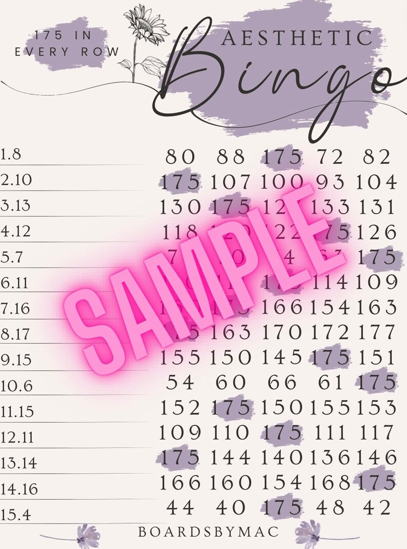 175 Pyp Aesthetic Bingo - Etsy