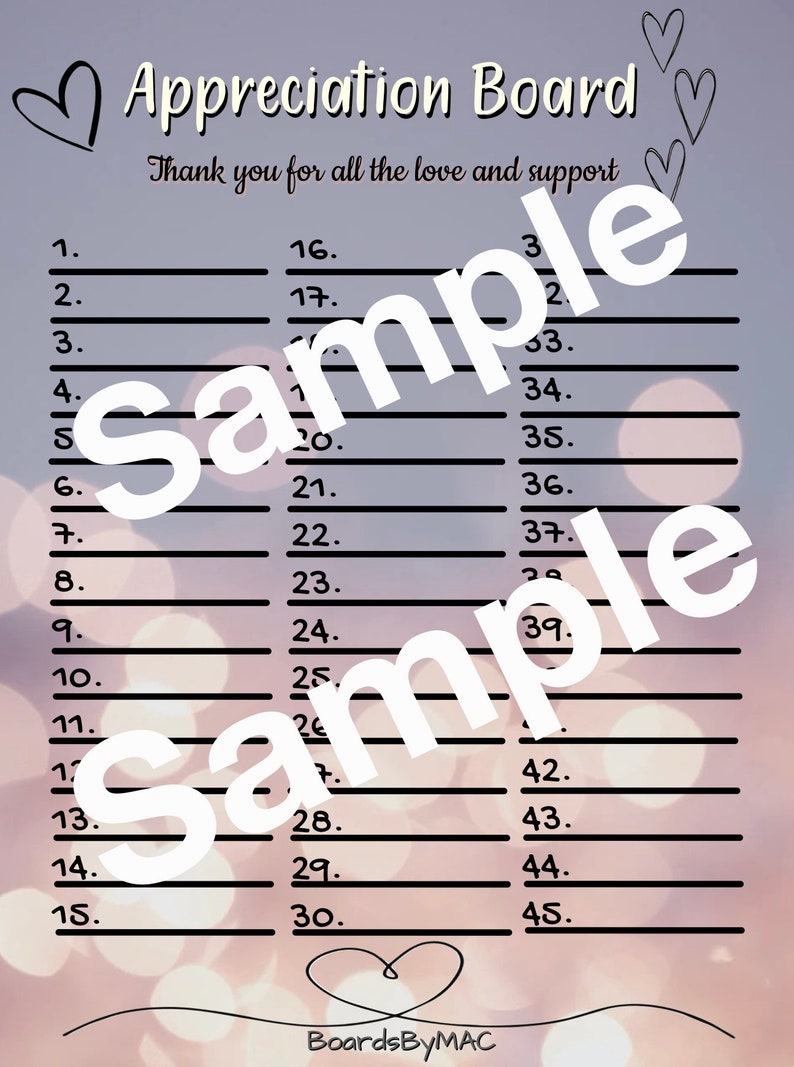 Bingo Appreciation Board - Etsy