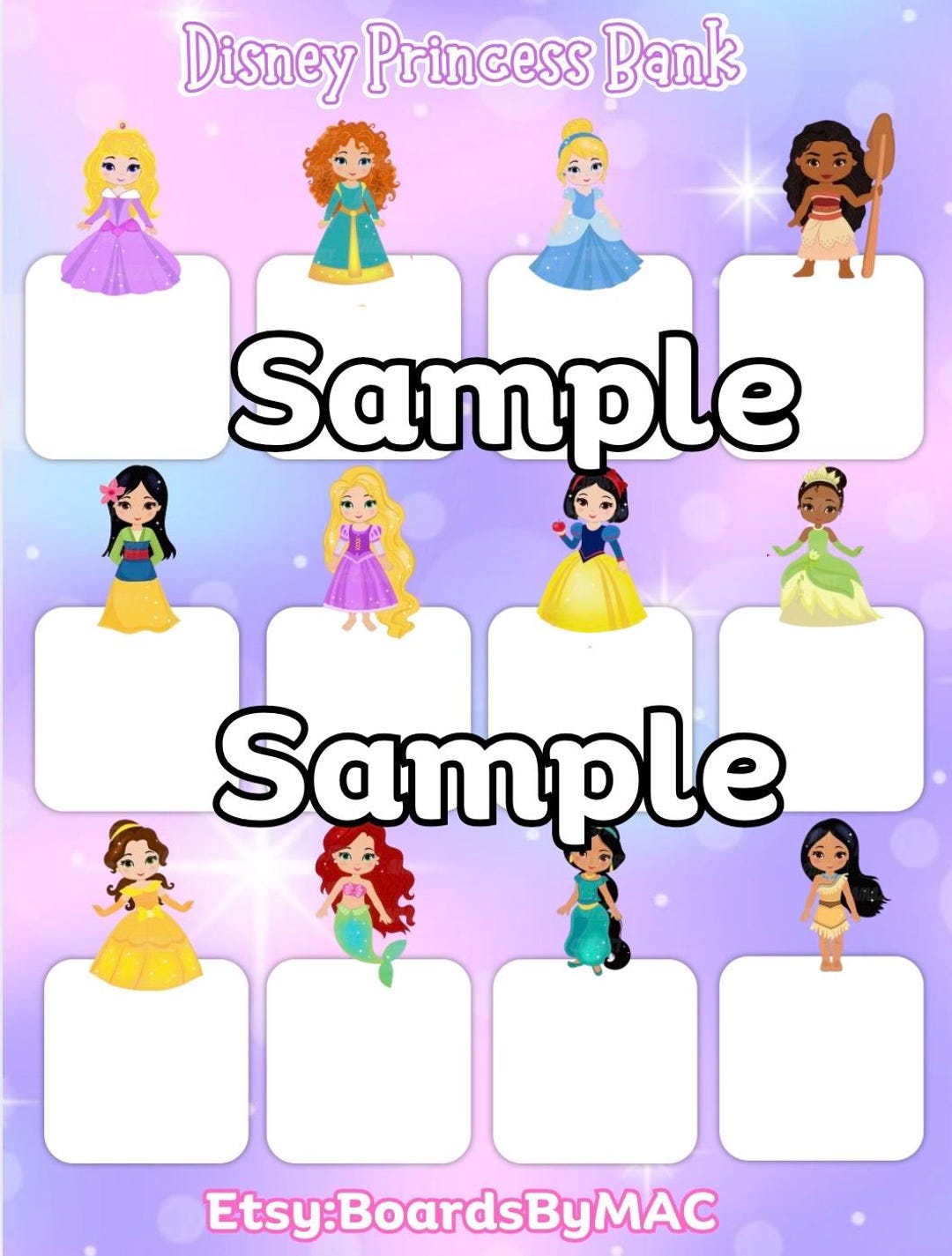 Princess Credit Board - Etsy