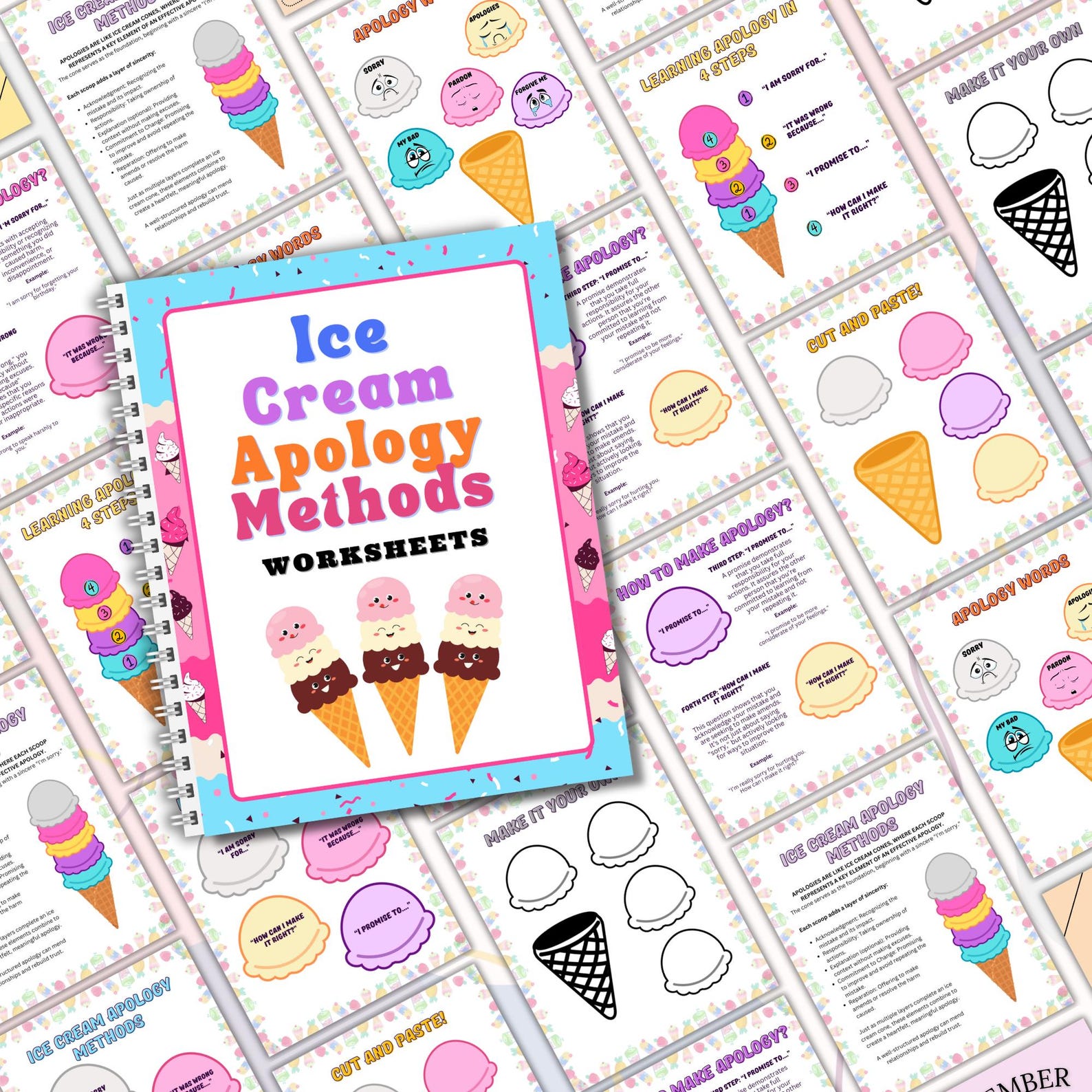 Ice Cream Apology Method Activity for Kids | Social Skills | Autism ...