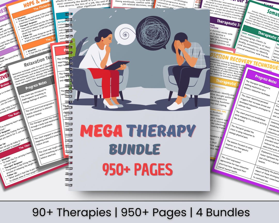 Mega Therapy Bundle | Therapy Intervention Notes | Therapy Goals ...