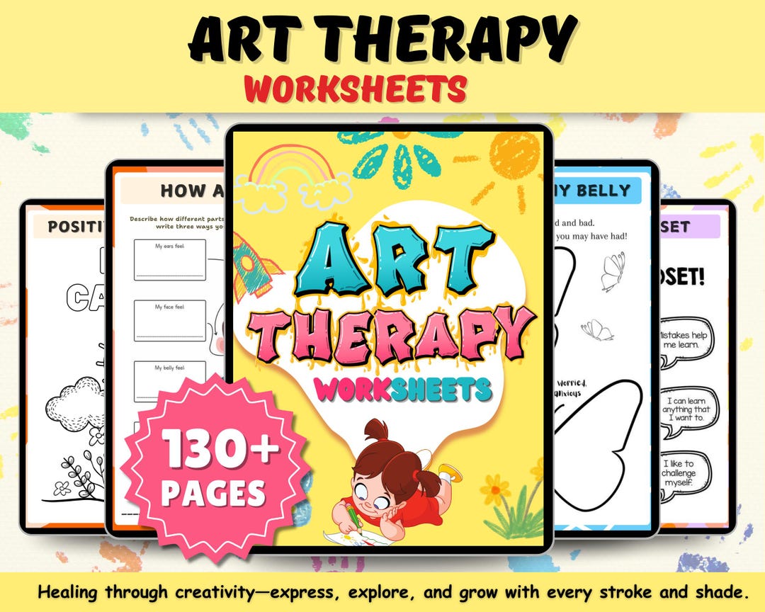 130 Art Therapy Worksheets | Art Therapy for Adults | Therapy Tools ...
