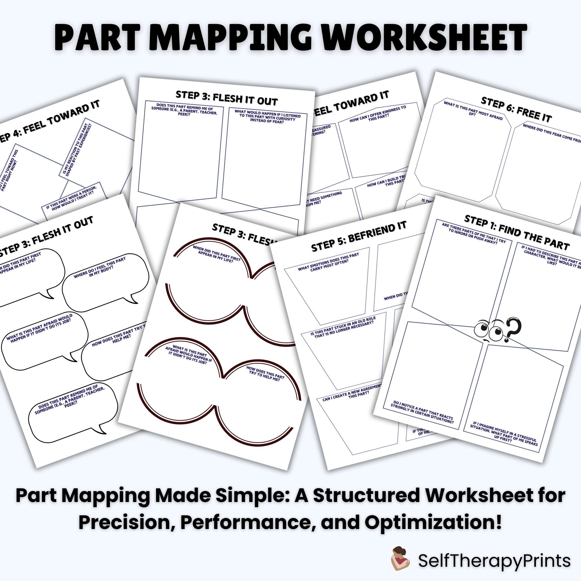 IFS Parts Mapping Exercises | IFS System Worksheets | Internal Family ...