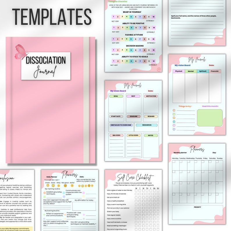 Dissociation Journal, Dissociation Coping Cards, Dissociative Disorder ...