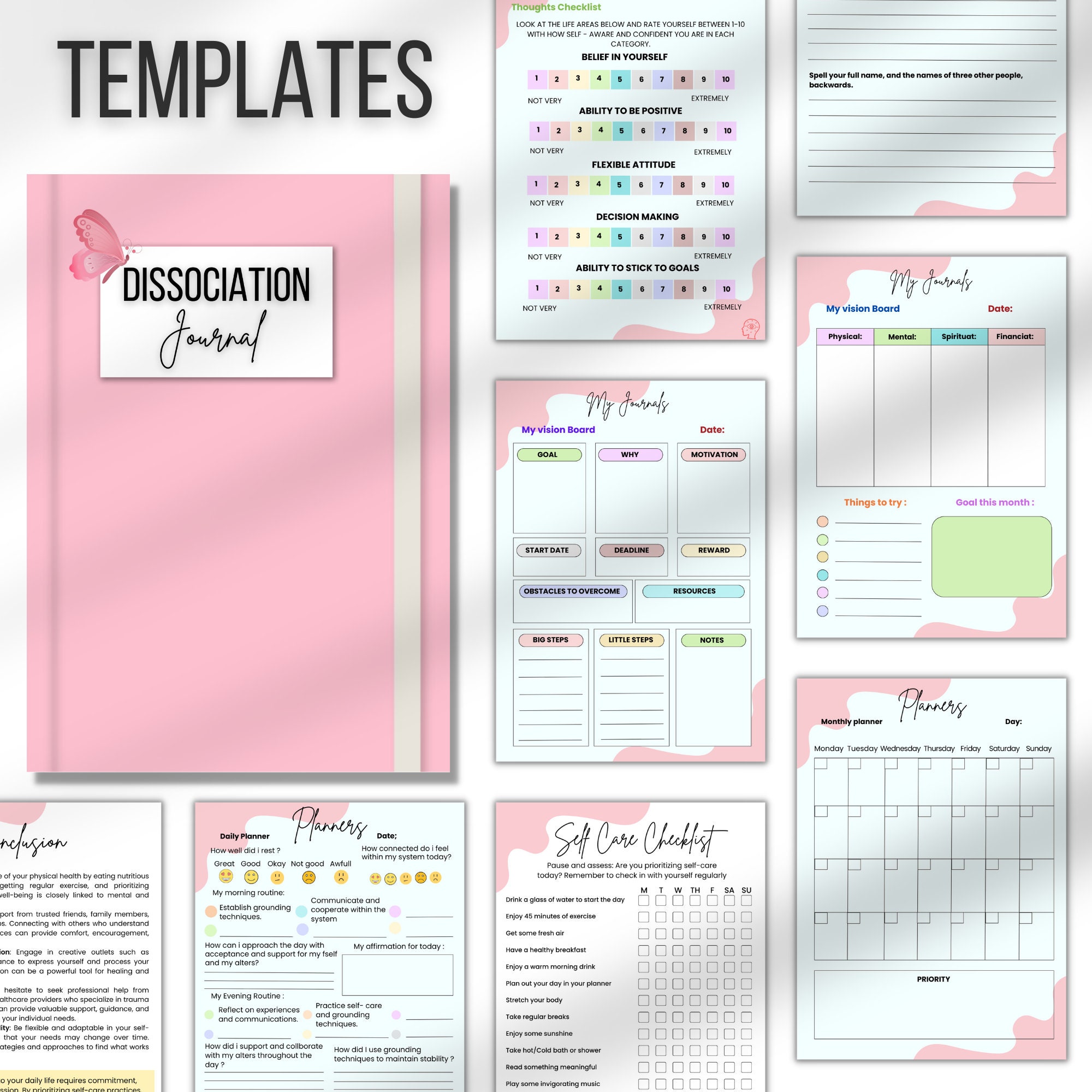 Dissociation Journal, Dissociation Coping Cards, Dissociative Disorder ...