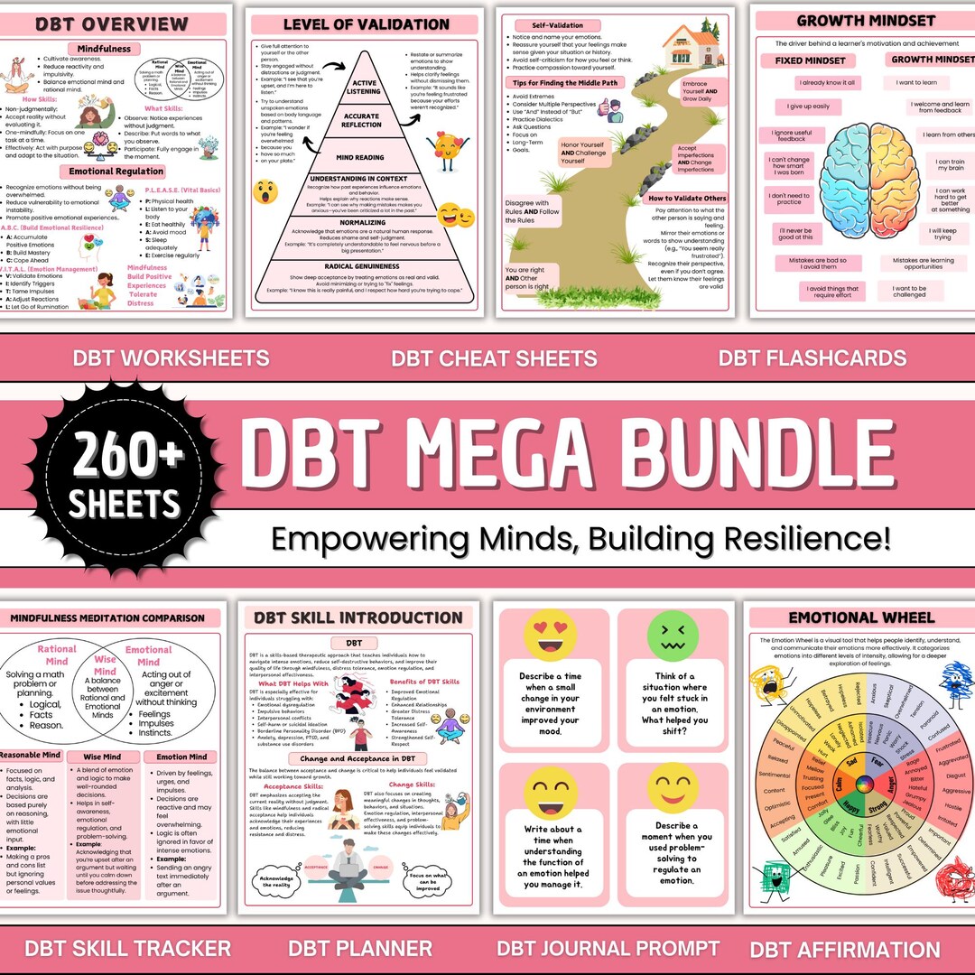 DBT Mega Bundle | DBT Worksheets | DBT Skills | Therapy Worksheet ...