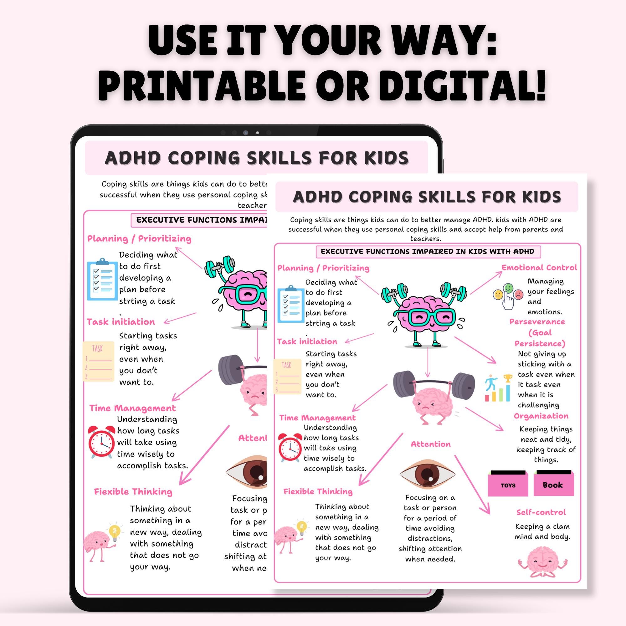 ADHD Coping Skills Bundle | ADHD Worksheet Kids | ADHD for Teens | Teen ...