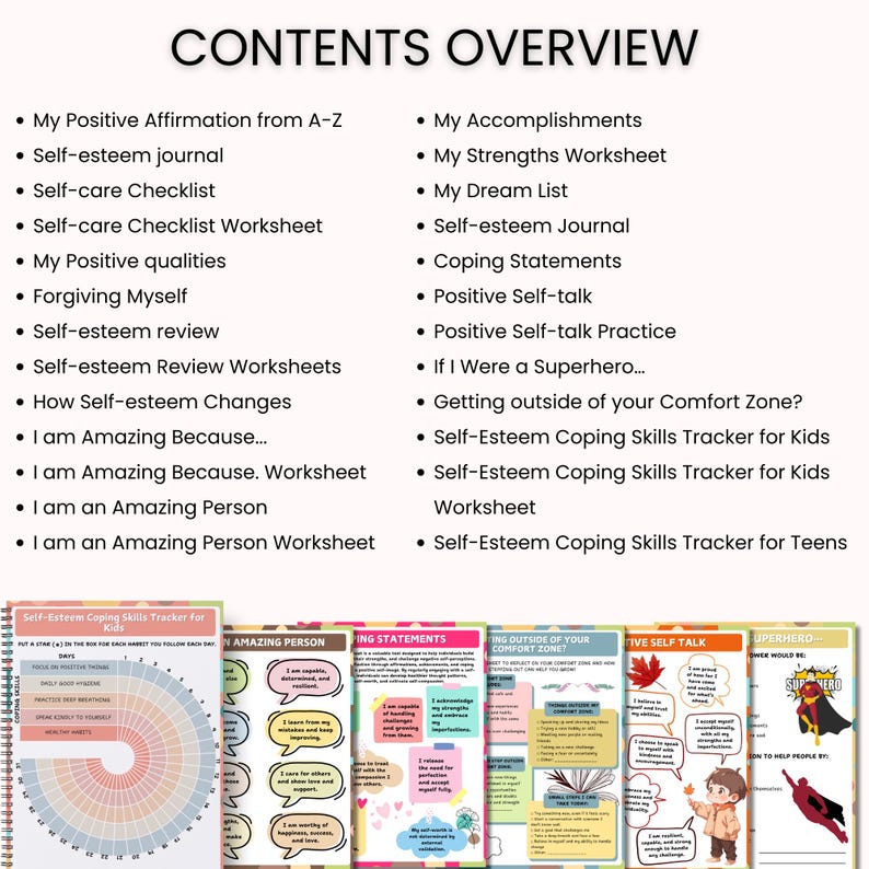 Self Esteem Worksheet for Teens | Self Esteem Workbook | Teens ...