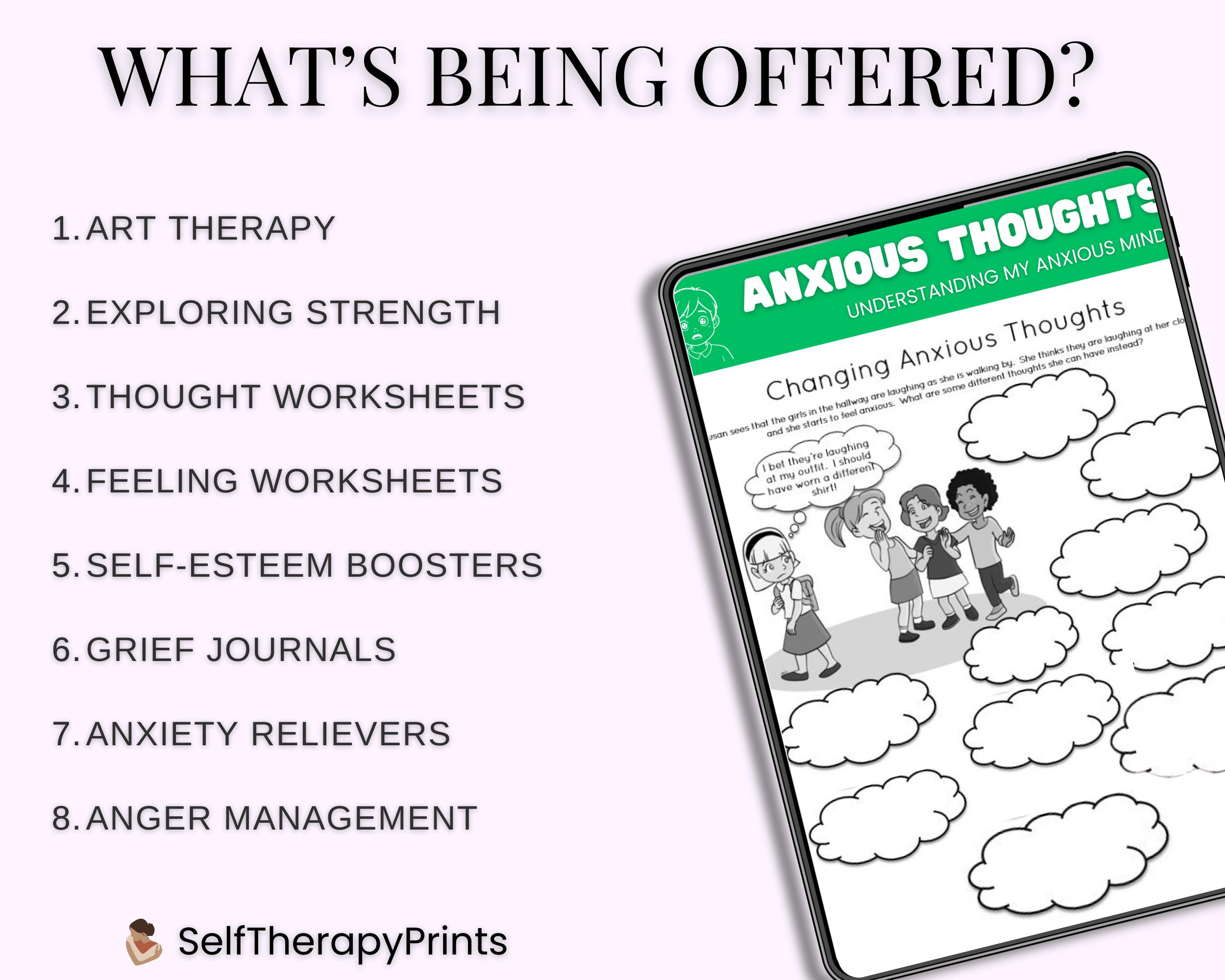 Art Therapy Worksheet for Mental Health, Art Therapy for Kids, Therapy ...
