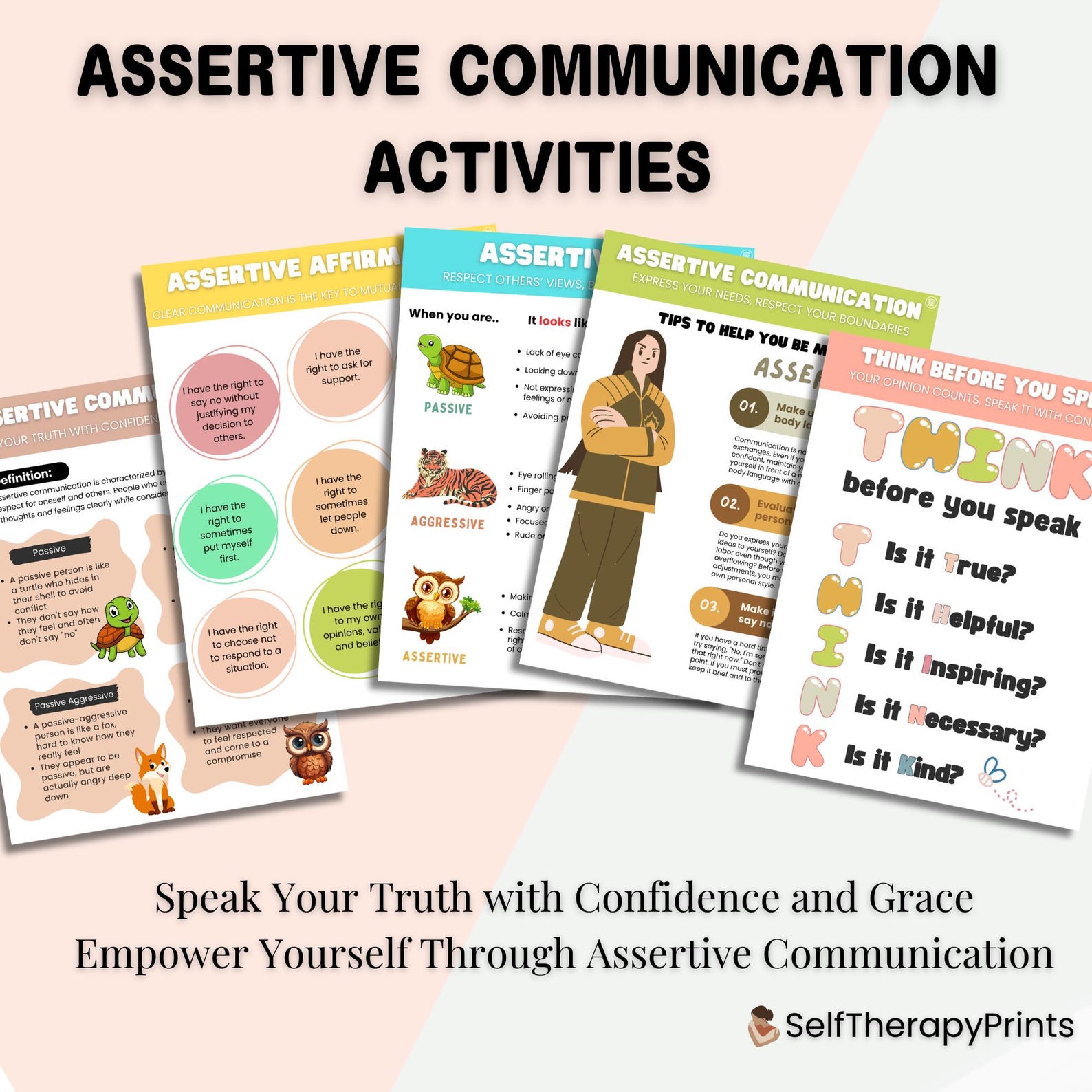 Assertive Communication Worksheets, Communication Skills, Social Skills ...