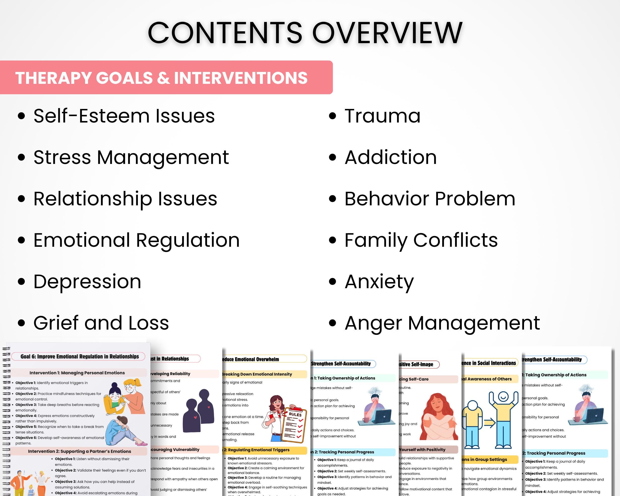 Therapy Goals, Objectives and Interventions Bundle | Therapy SMART ...