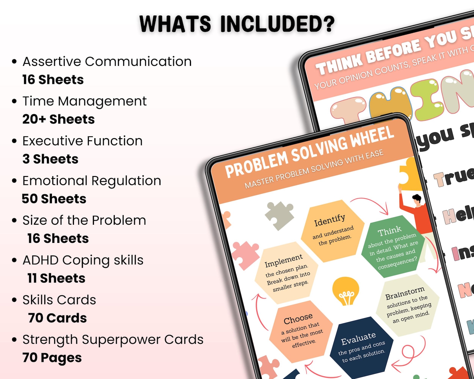 Kids ADHD Executive Function Bundle | ADHD Coping Skills | Assertive ...