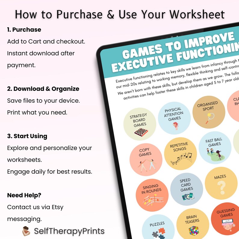 Executive Functioning Wheel Poster | Psychoeducation Worksheets ...