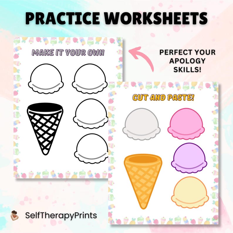 Ice Cream Apology Method Activity for Kids | Social Skills | Autism ...