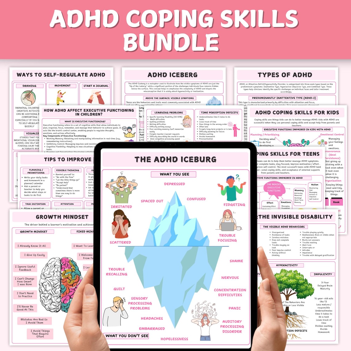 ADHD Coping Skills Bundle | ADHD Worksheet Kids | ADHD for Teens | Teen ...