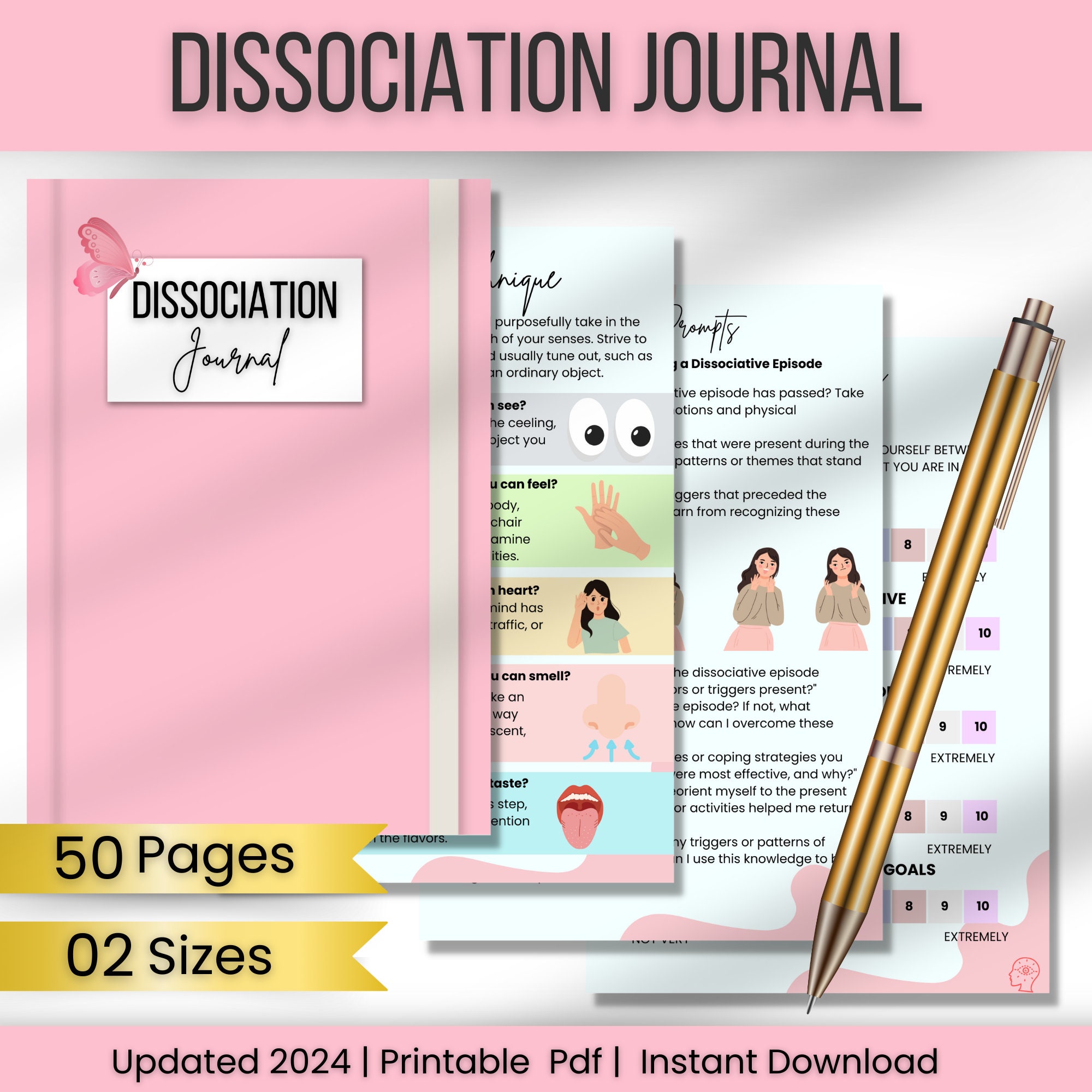 Dissociation Journal, Dissociation Coping Cards, Dissociative Disorder, Dissociation Grounding ...